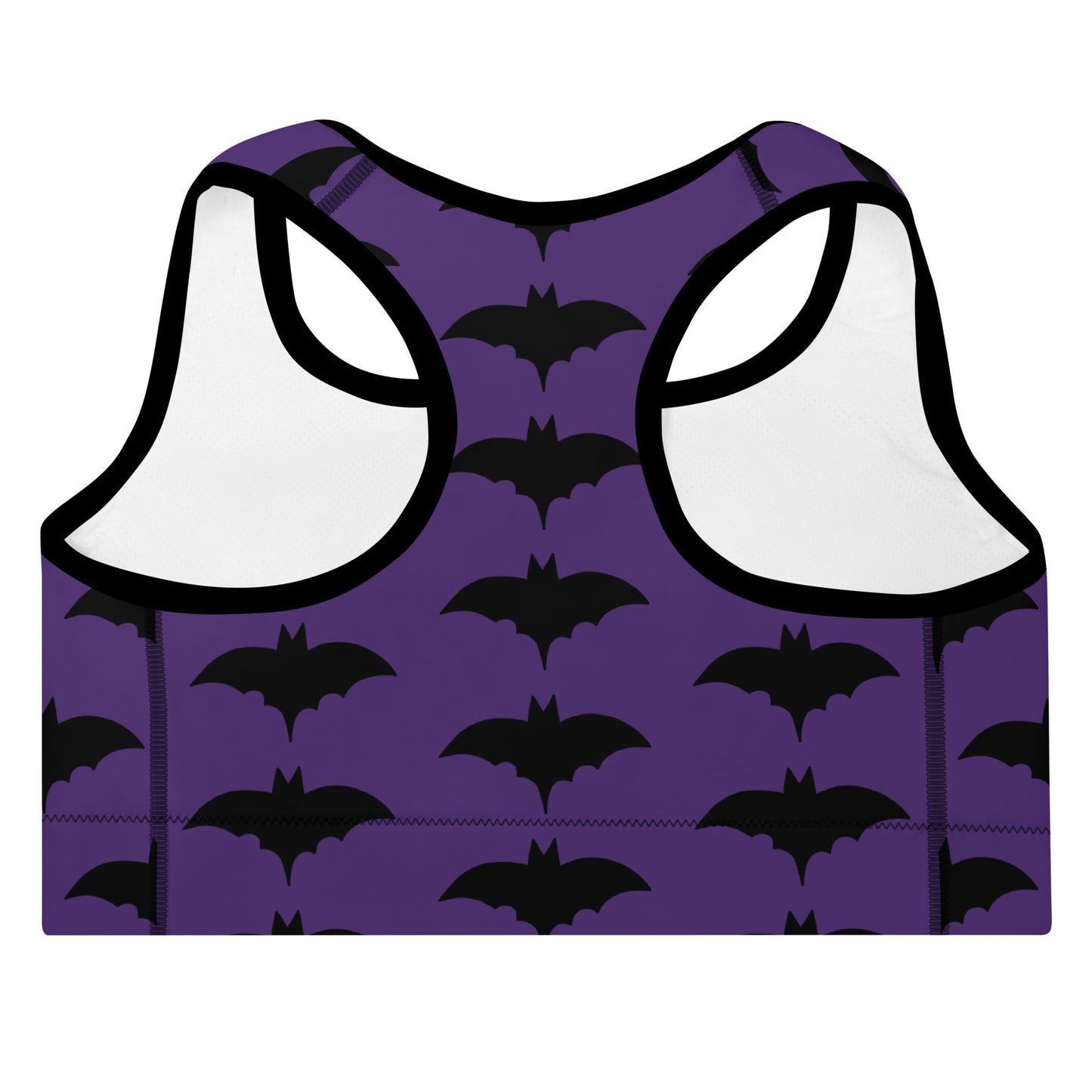 PURPLE BAT PADDED SPORTS BRA – SCAMP+TRAMP