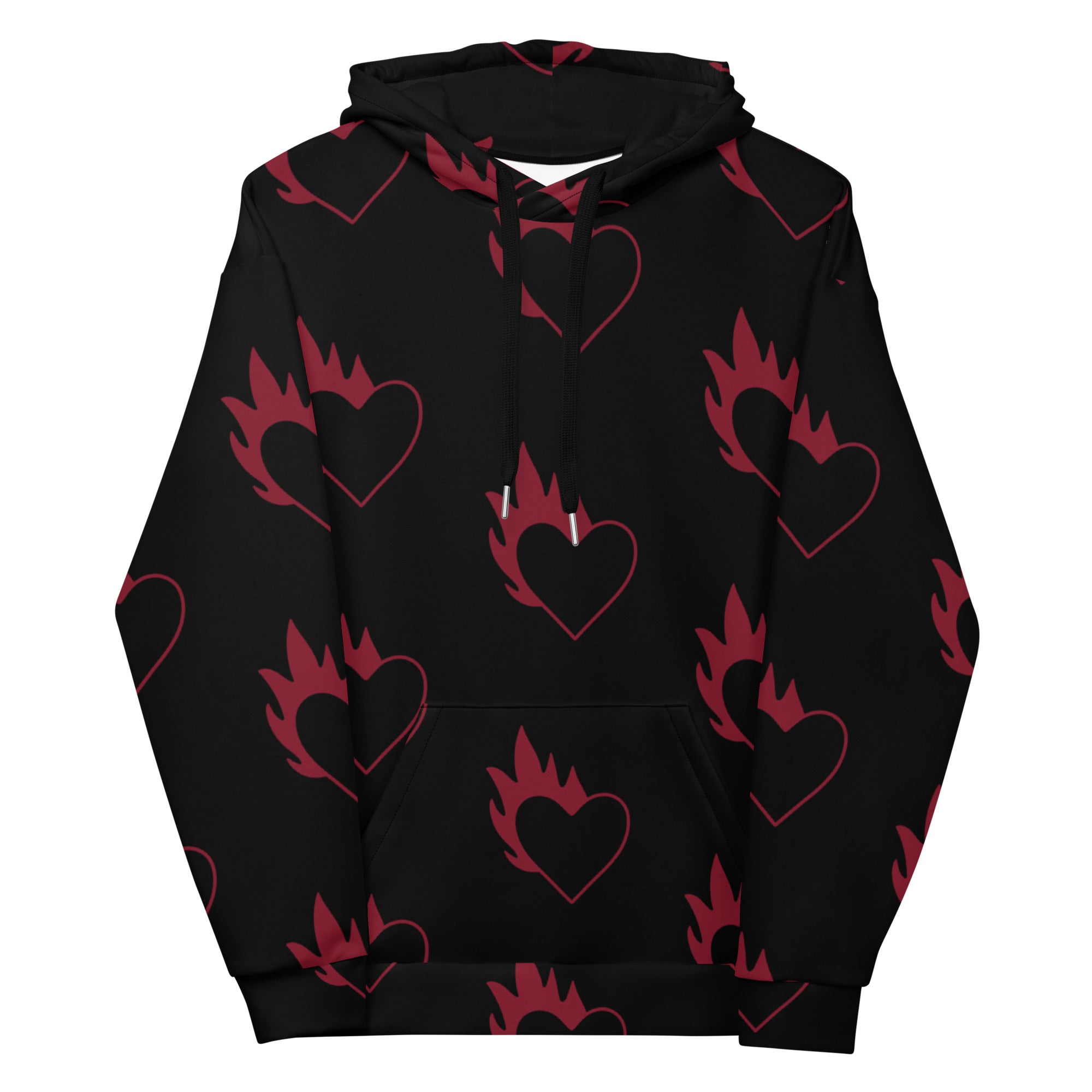FLAMING HEART UNISEX HOODIE – SCAMP+TRAMP
