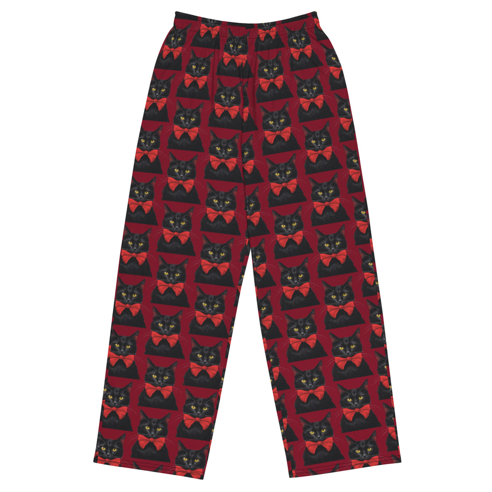 BLACK KITTY BOW UNISEX LOUNGE PANTS – SCAMP+TRAMP