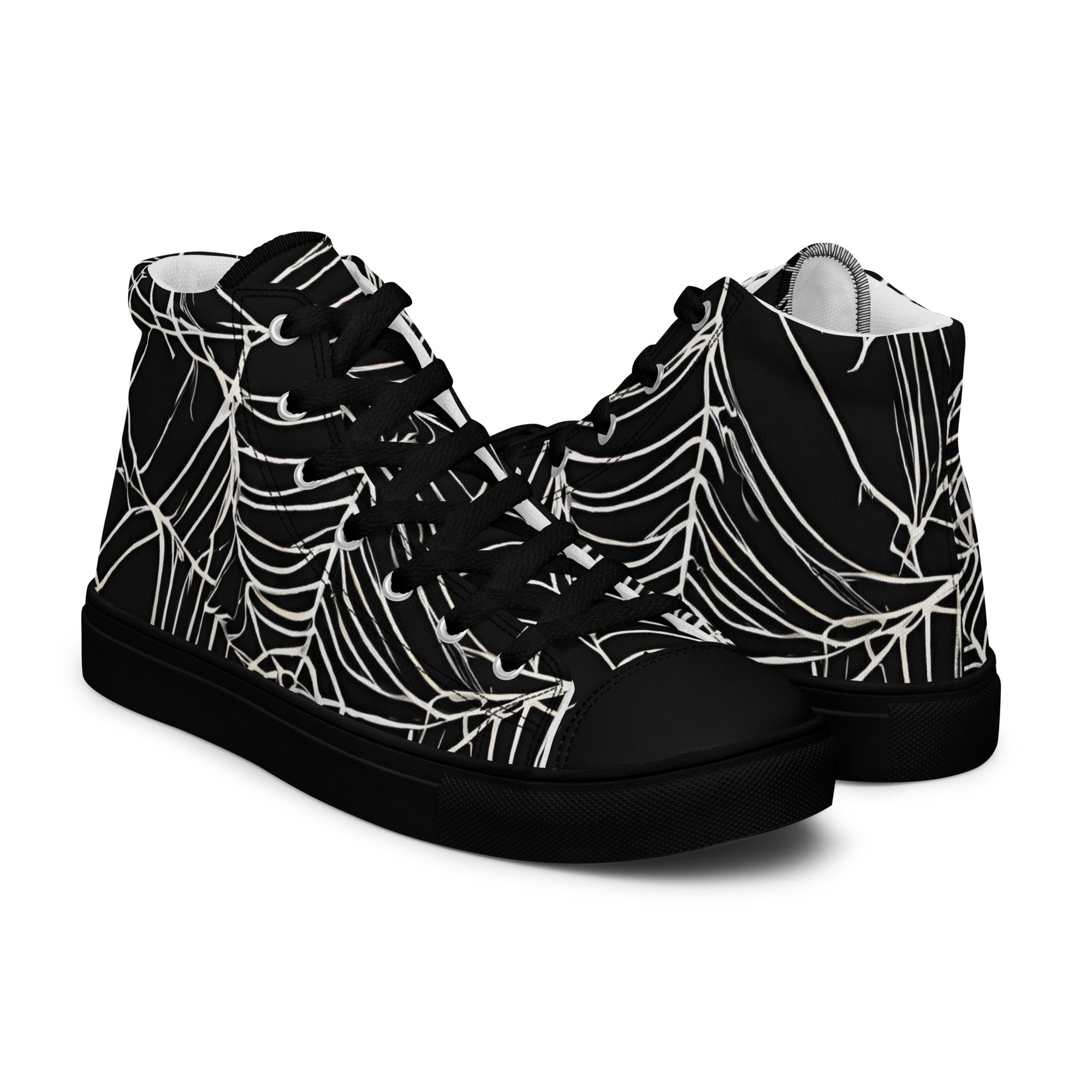 MEN'S WEB OF LIES HIGH TOP CANVAS SHOES – SCAMP+TRAMP