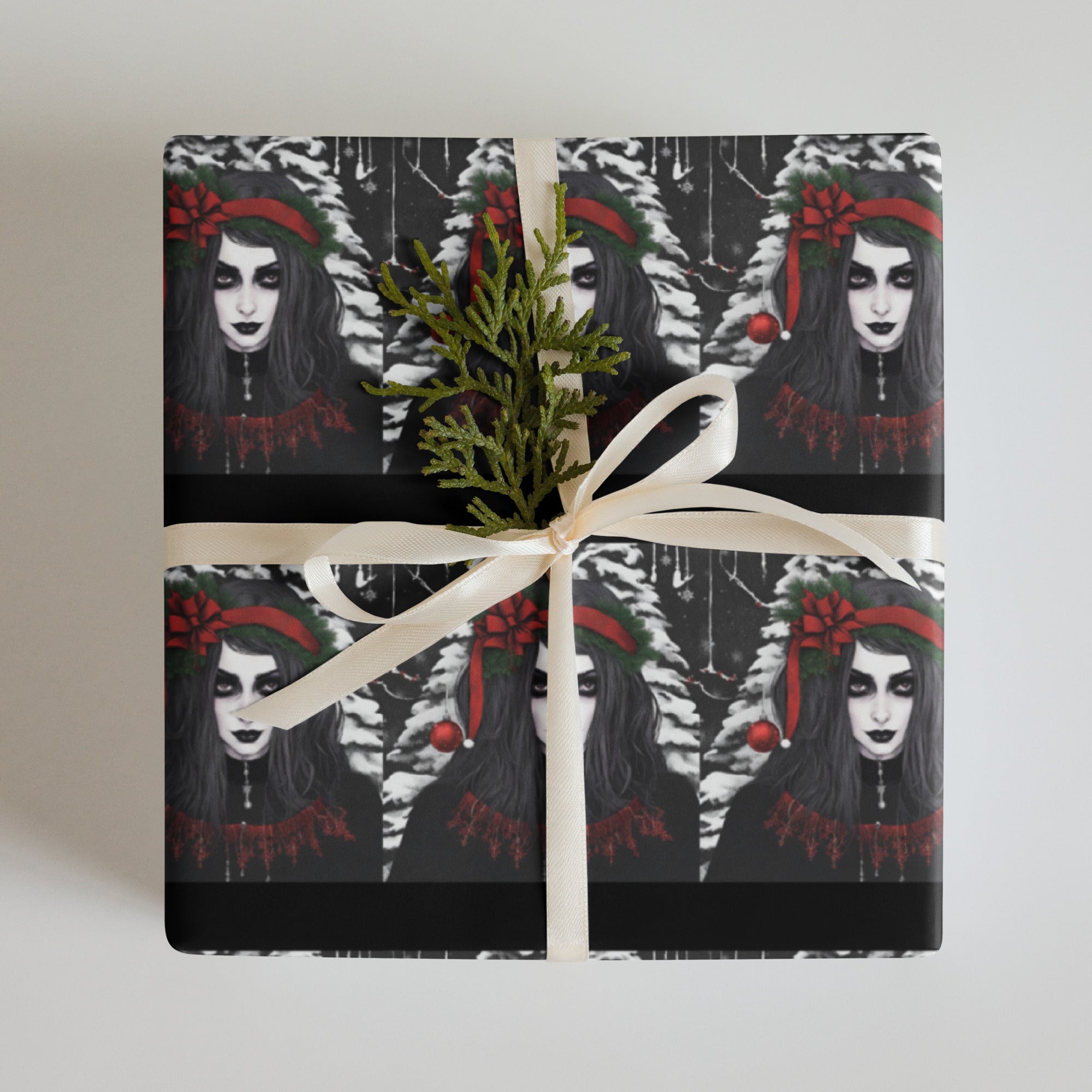GOTH GIRL BOW PREMIUM WRAPPING PAPER SHEETS – SCAMP+TRAMP